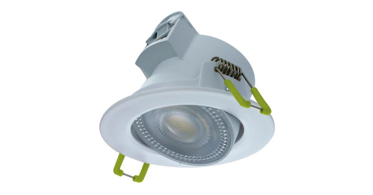 ILDL68G005: Compact Eco LED Tilt Downlight, Matt White