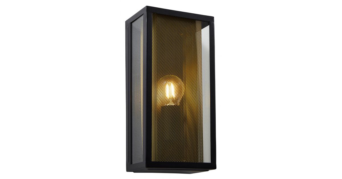 ZN-40002-BLK: Cuba Wall Light, Black, Brass : Zink