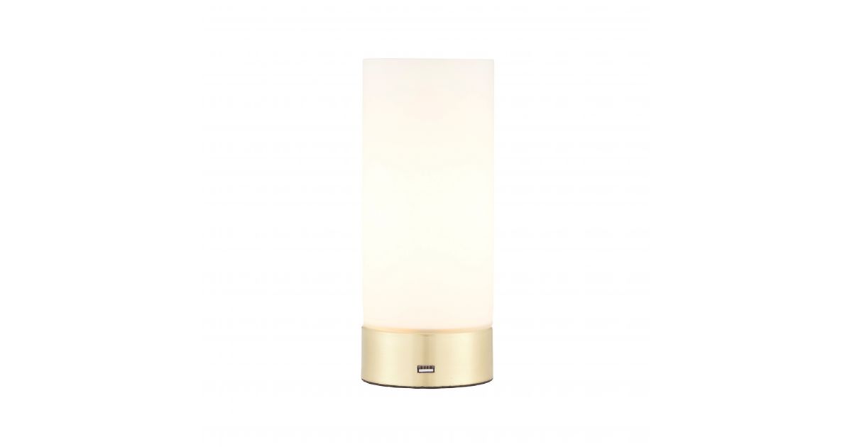 69520: Dara Touch Table Light, Brushed Brass, Matt Opal
