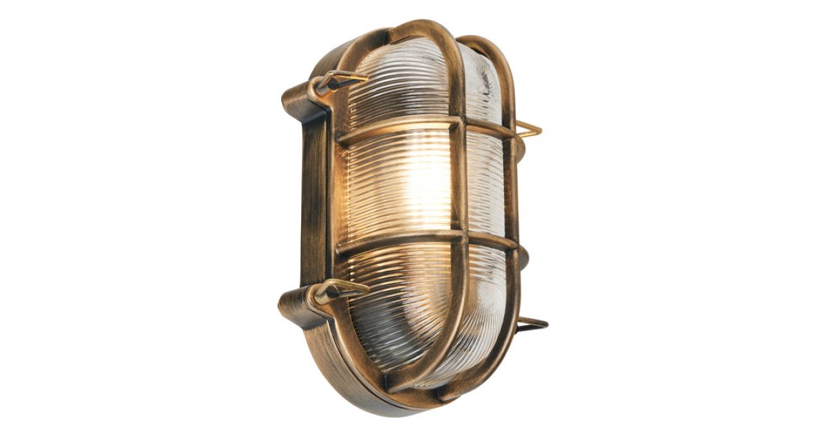 ZN-44230-GLD: Davey Bulkhead, IP44, Gold : Zink