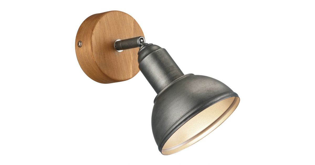 803400167: Delhi Spot Light, Antique Nickel And Natural Wood