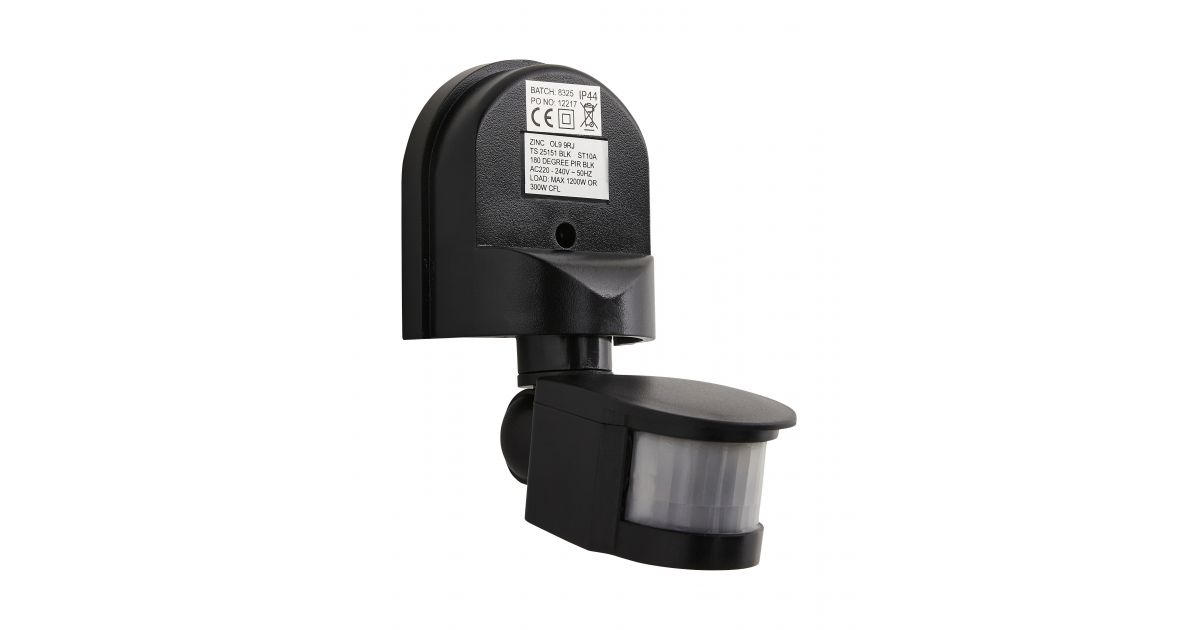 ZN-25151-BLK: Dion PIR Sensor, IP44, Black, 12m Max, 180*