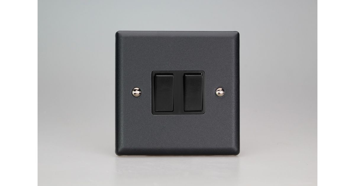 XY77B.MB: Double Intermediate Light Switch, 10A, 2-Gang