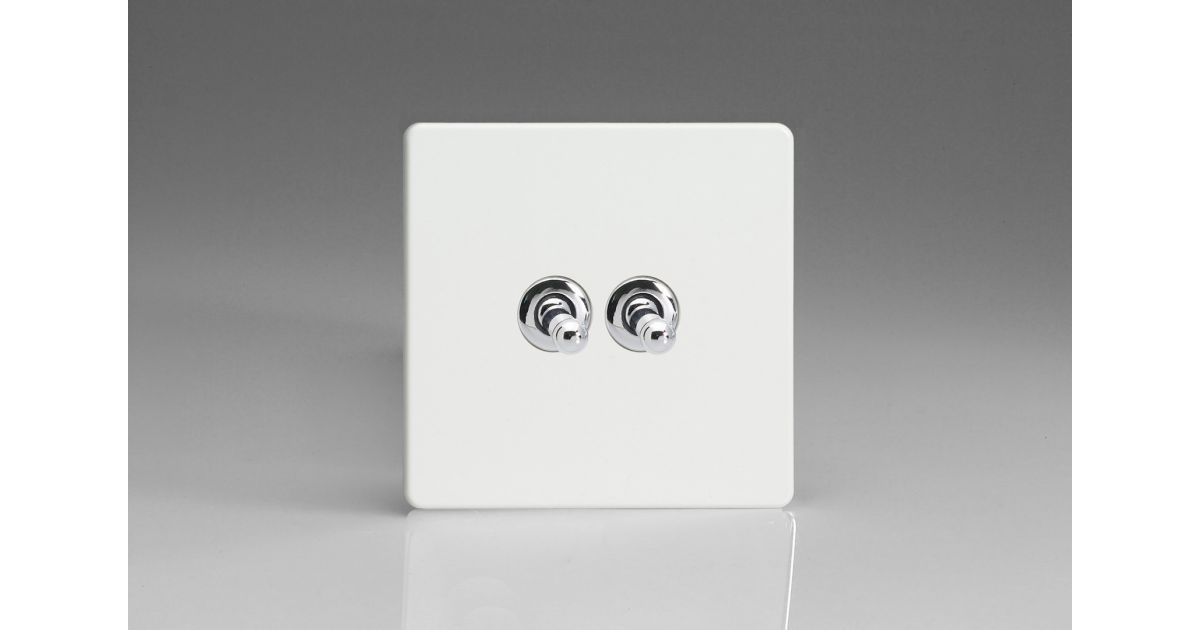 XDQT77S: Double Intermediate Toggle Switch, 10A, 2-Gang