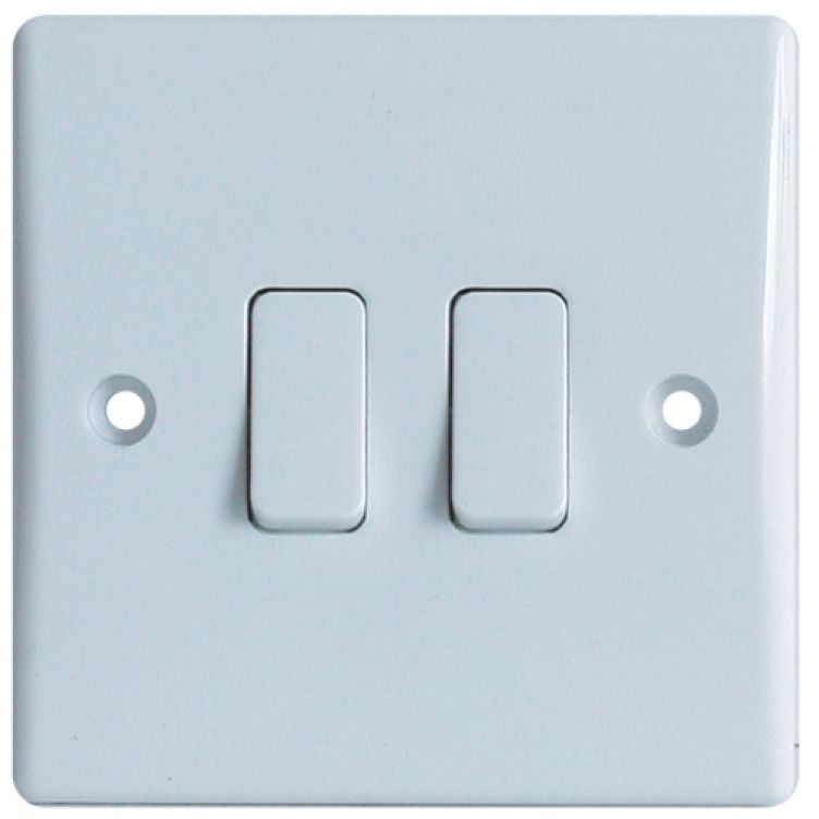 3403: Double Light Switch, 10A, 2 gang, 2 way - from £2.72