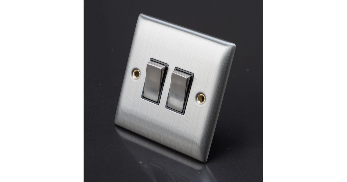 8863BCX: Double Light Switch, 10A, 2 gang, 2 way