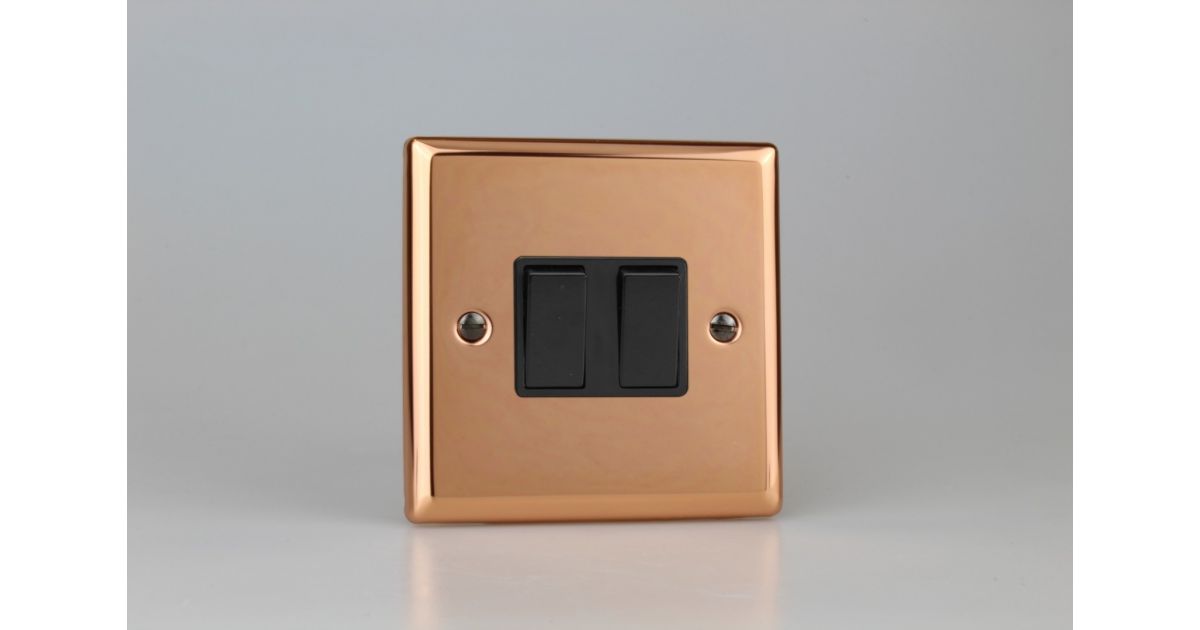 XY2B.CU: Double Light Switch, 10A, 2-Gang, 2-Way, Urban
