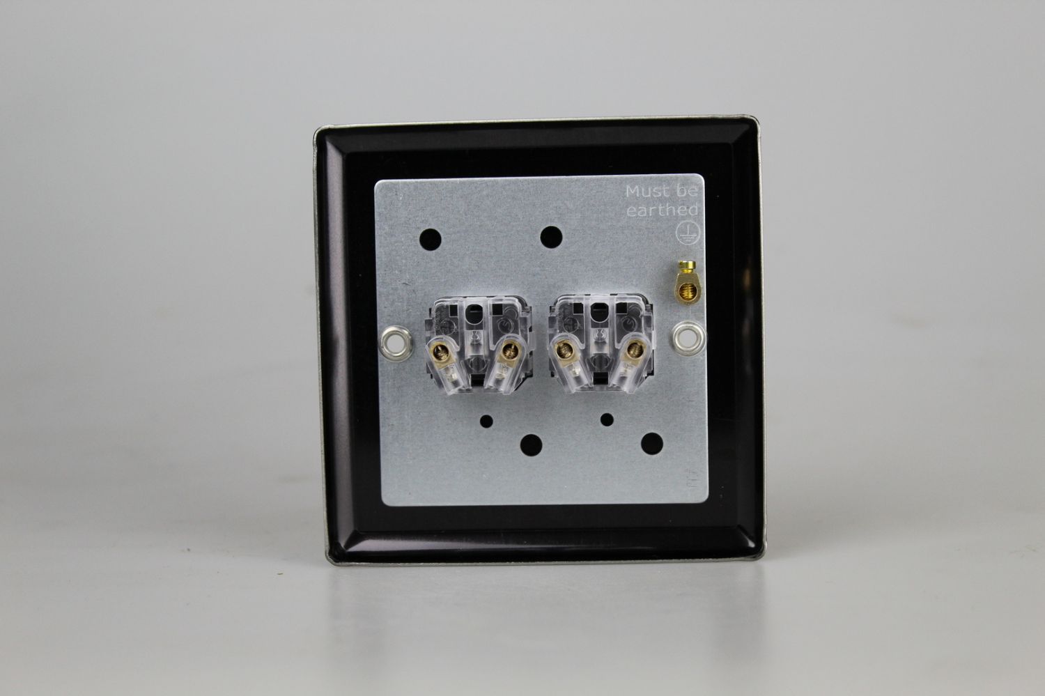 XBM2: Double Momentary Switch, 6A, 2-Gang, Classic Brushed