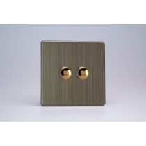 XDYP2S.AB: Double Push Switch, 6A, 2-gang, 2-way, urban
