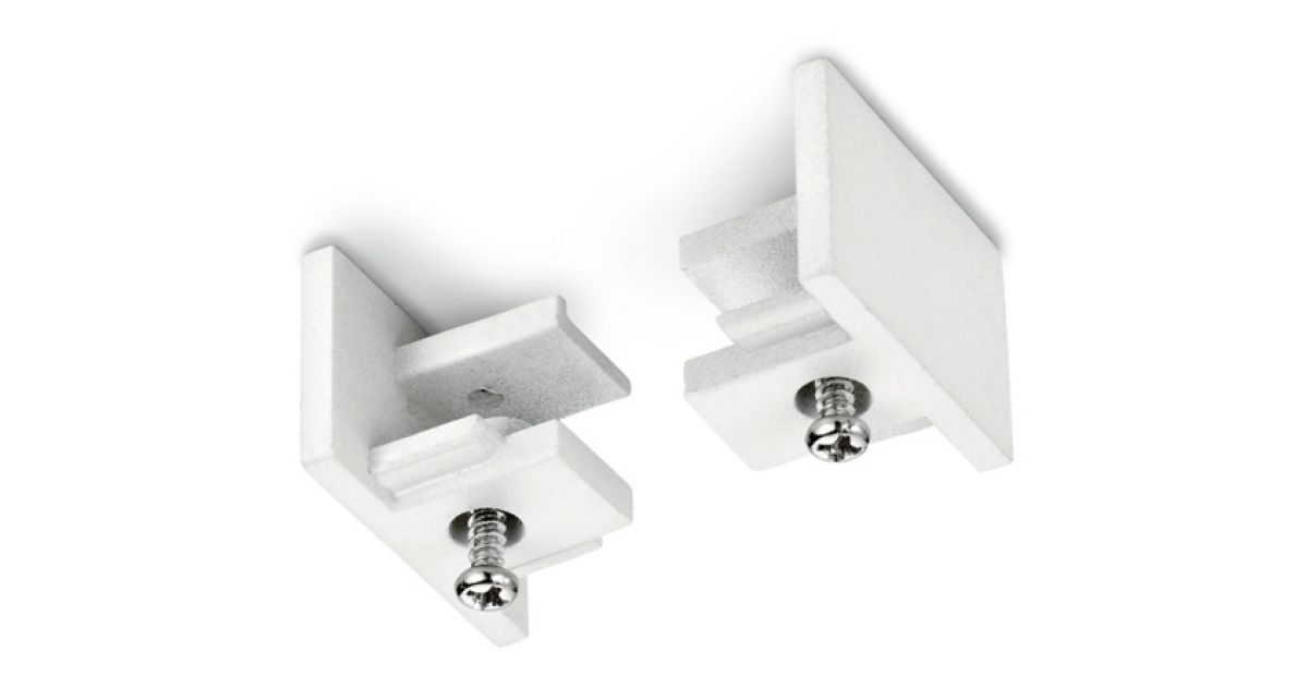 703031: DuoLine Track End Cap, Matt White : Trio