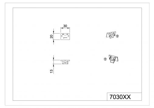 703031: DuoLine Track End Cap, Matt White : Trio
