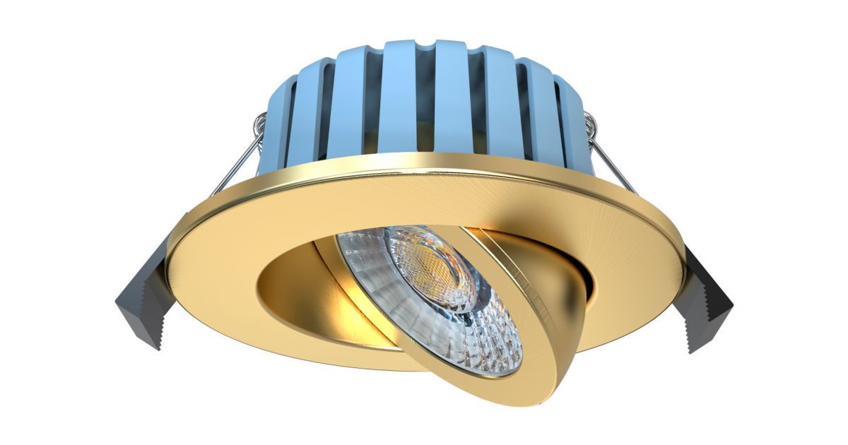 SPA-41111-SBRS: Eden Tilt 7w LED Downlight, Satin Brass