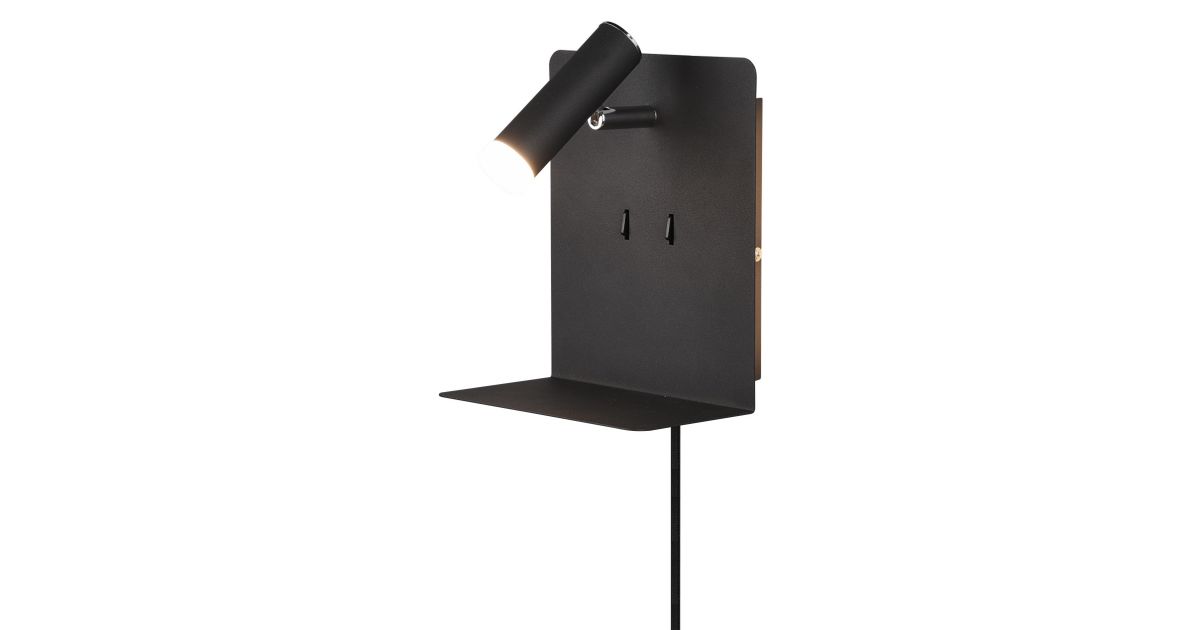 222570232: Element LED Wall Light, Matt Black, Backlight