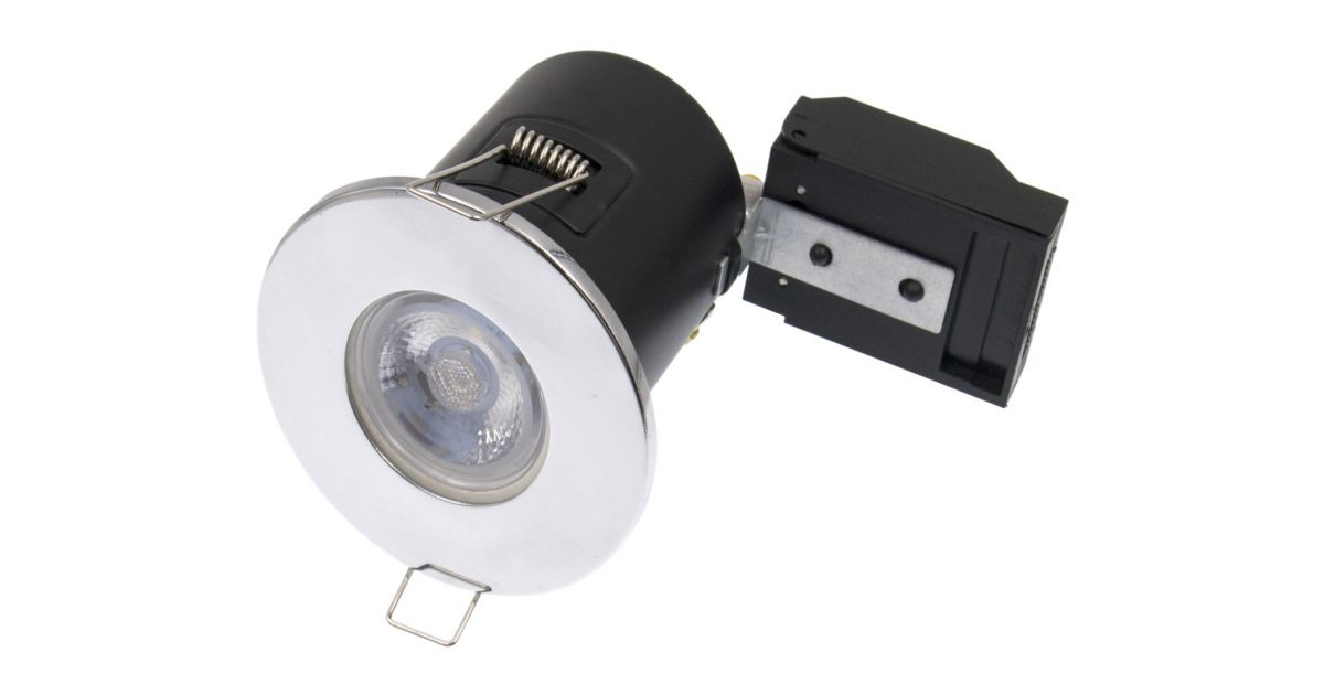 FP-F-CH: Fixed Downlight, IP20, 85mm, Chrome, Loop In/Out