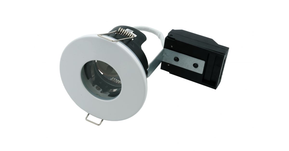 FN-S-WH: GU10 Fixed Downlight, IP65, 85mm, White, Loop