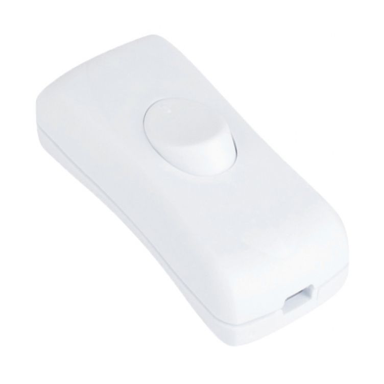 2461W: Inline Rocker Switch, White, 2 Core, DP, 2A