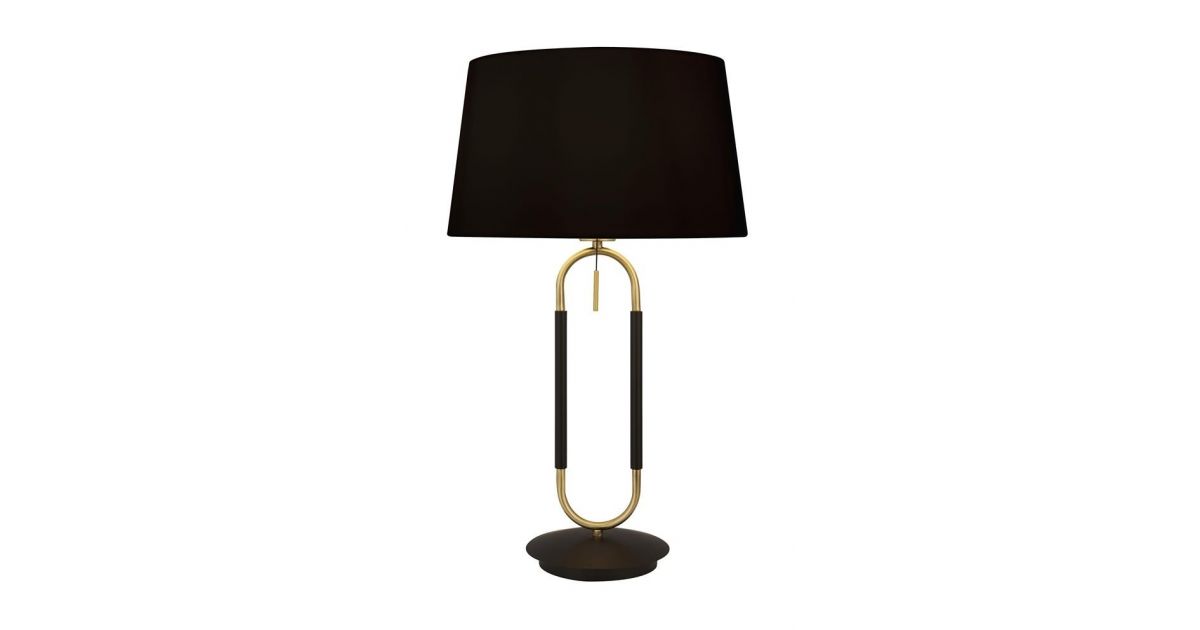 41431SB: Jazz Table Light, black/satin brass : Searchlight