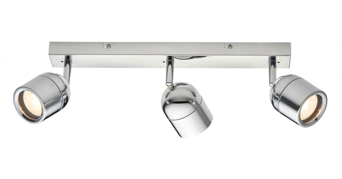81570: Knight 3 Spot Bar Light, IP44, Chrome Plate : Saxby