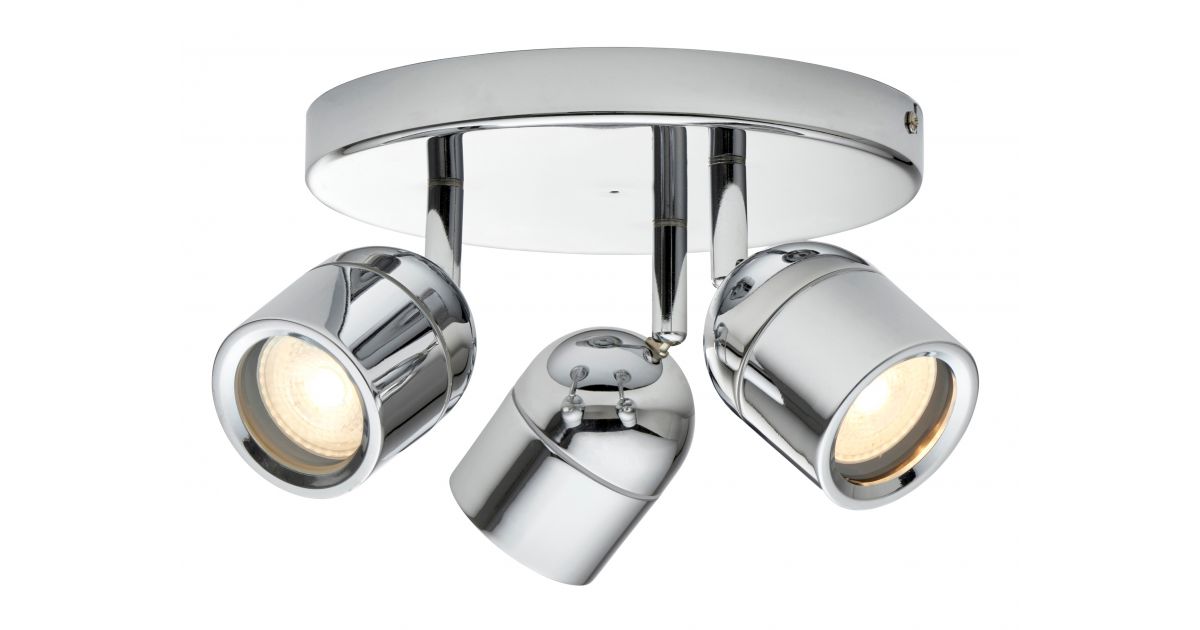 81571: Knight 3 Spot Plate Light, IP44, Chrome : Saxby