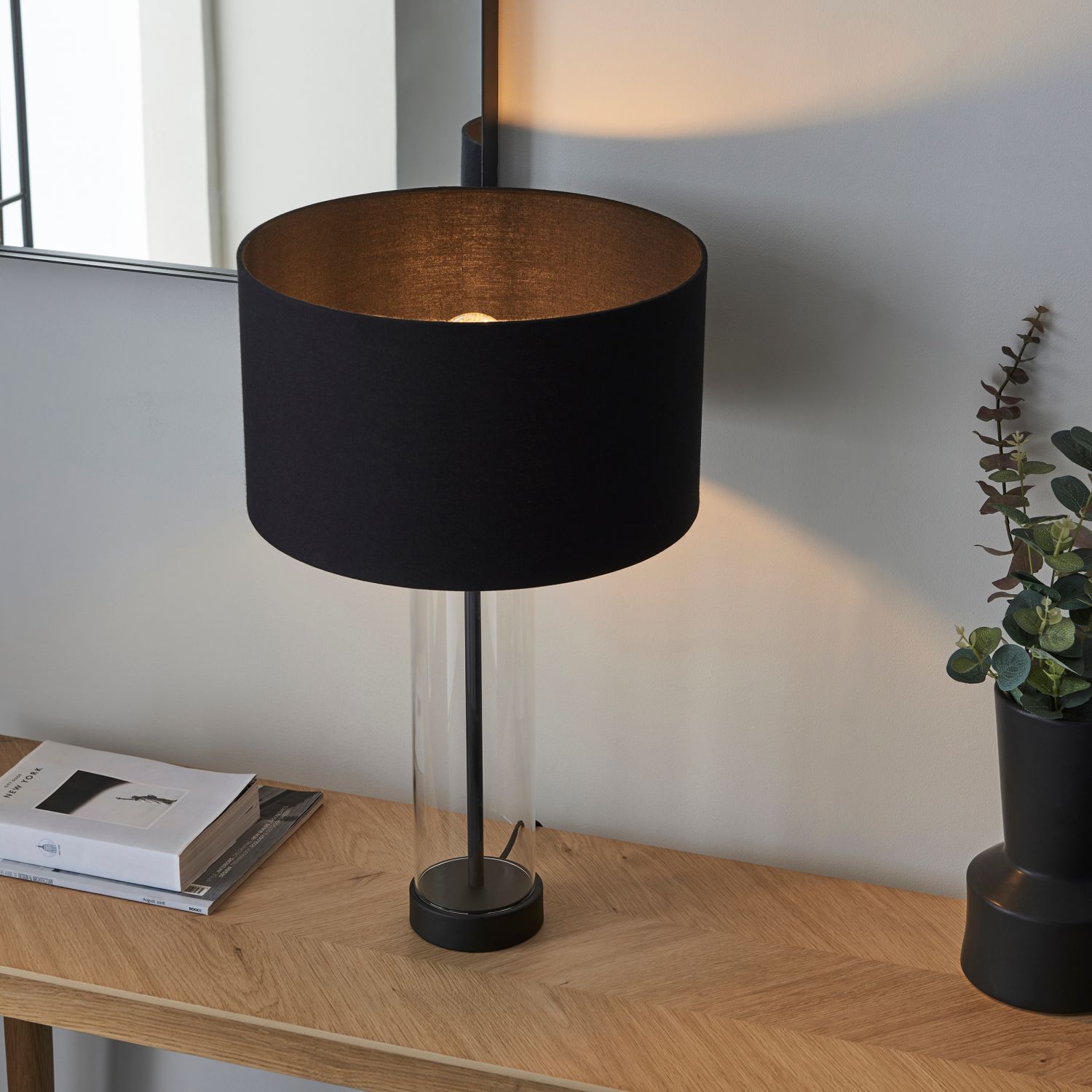 100440: Lessina Touch Table Light, Matt Black, 350mm : Endon