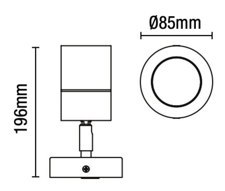 ZN-26536-COP-65: Leto Spot Light, IP65, Copper, Tilt : Zink