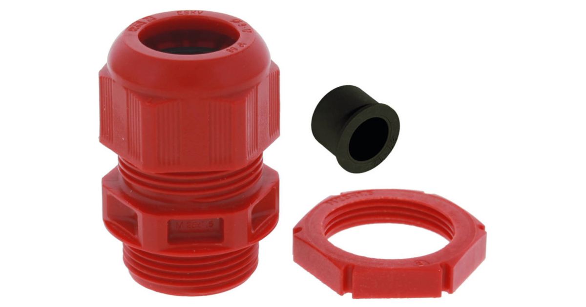 10100638 GLP20+RDE Red: M20 Sprint Cable Gland + RDE, Pack