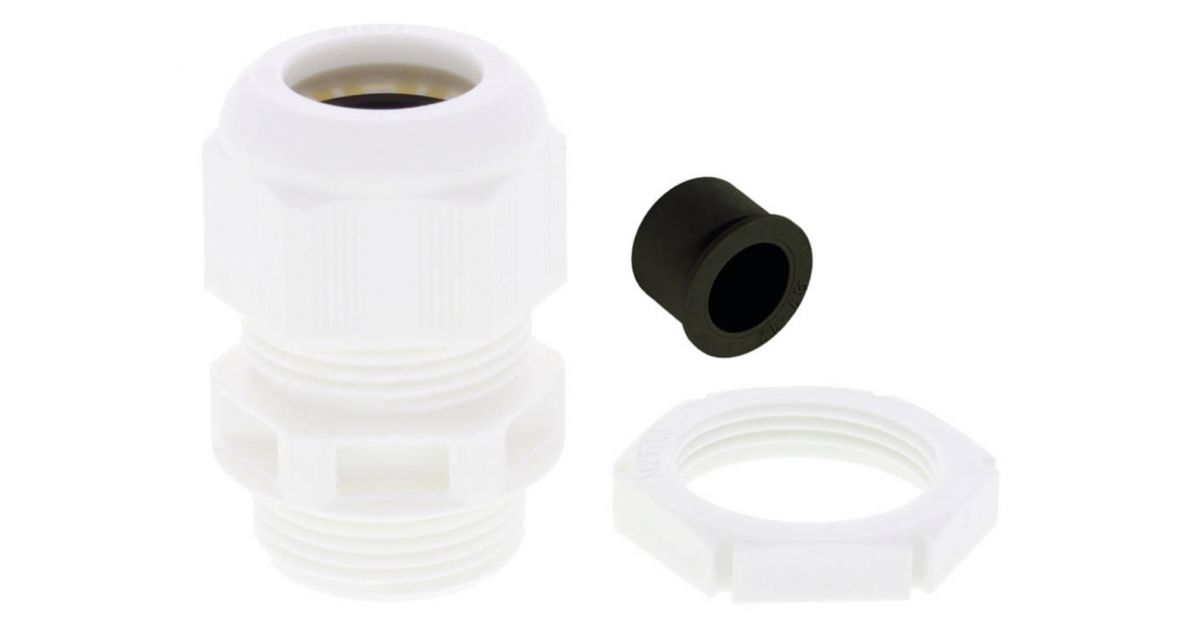 10100637 GLP20+RDE White: M20 Sprint Cable Gland + RDE, Pack