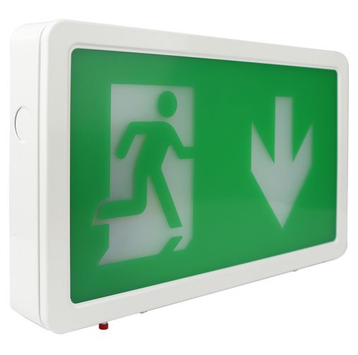 EM-LED-WM2: Maintained LED Emergency Exit Box, 4w,