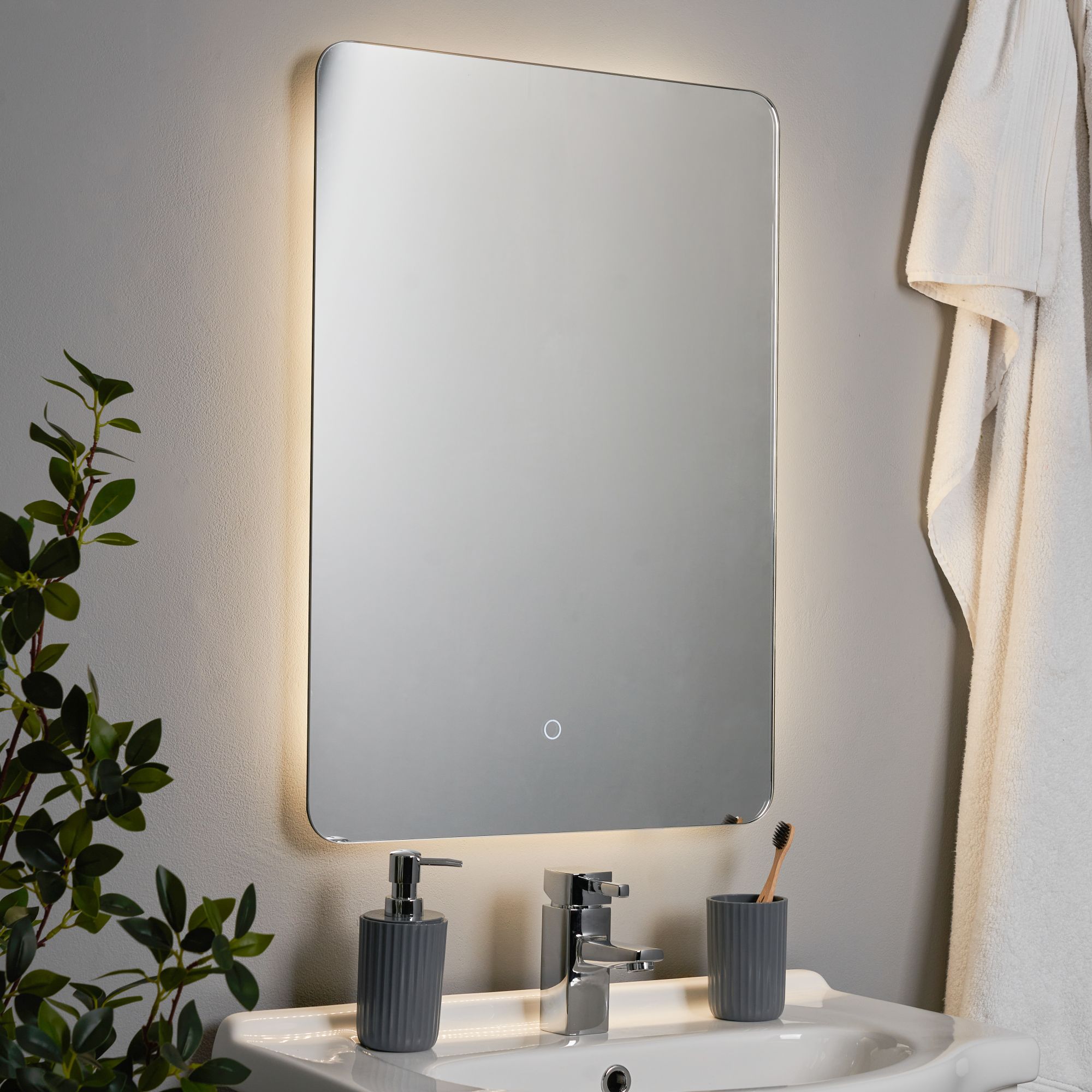 SPA-44393: Mar LED Illuminated Mirror, IP44, Touch Demist