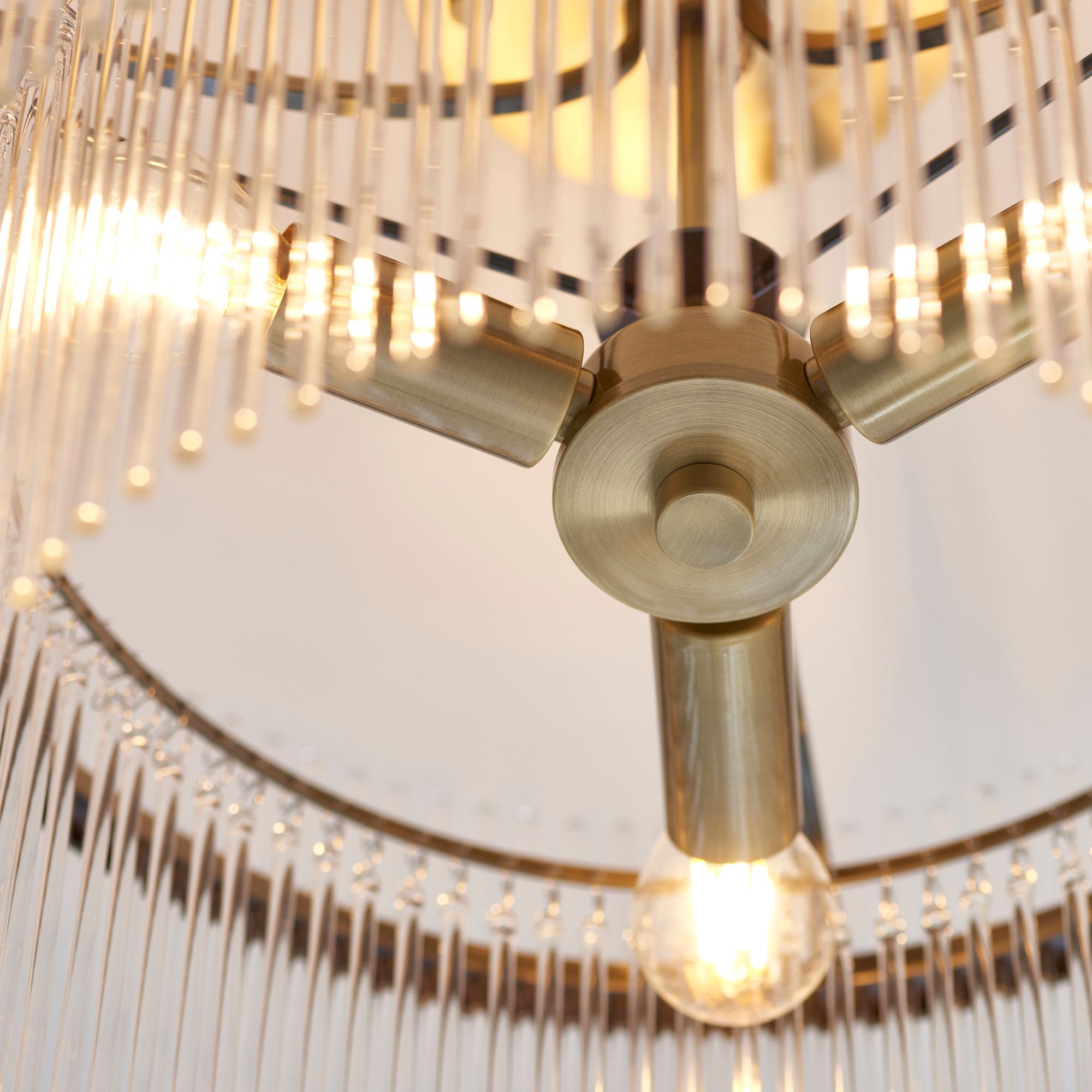 112575: Marietta 3 Light, Antique Brass, Semi Flush : Endon
