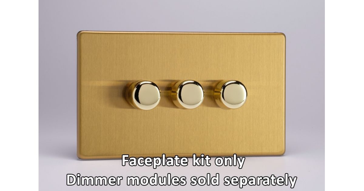 WDBD3S: Matrix Faceplate Kit, screwless brushed brass
