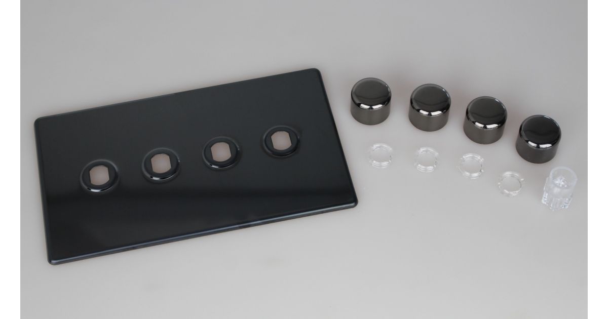 WDID4S: Matrix Faceplate Kit, Screwless Iridium, 4-Gang