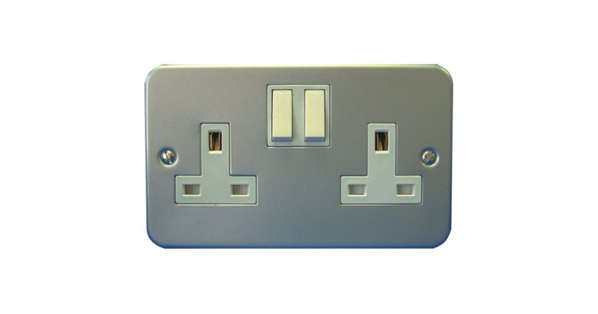 4439: Metal Clad Double Socket, 2 Gang, 13A, Switched