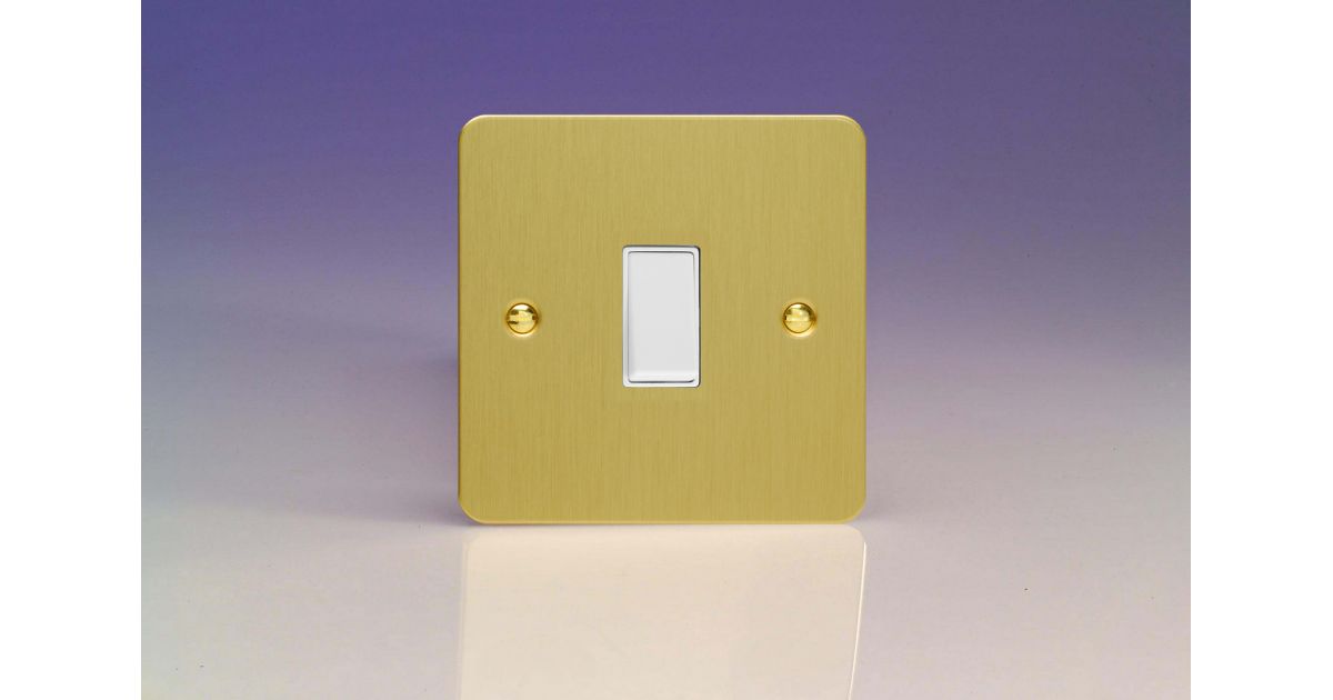 XFBBPW: Momentary Switch, 10A, Ultraflat Brushed Brass