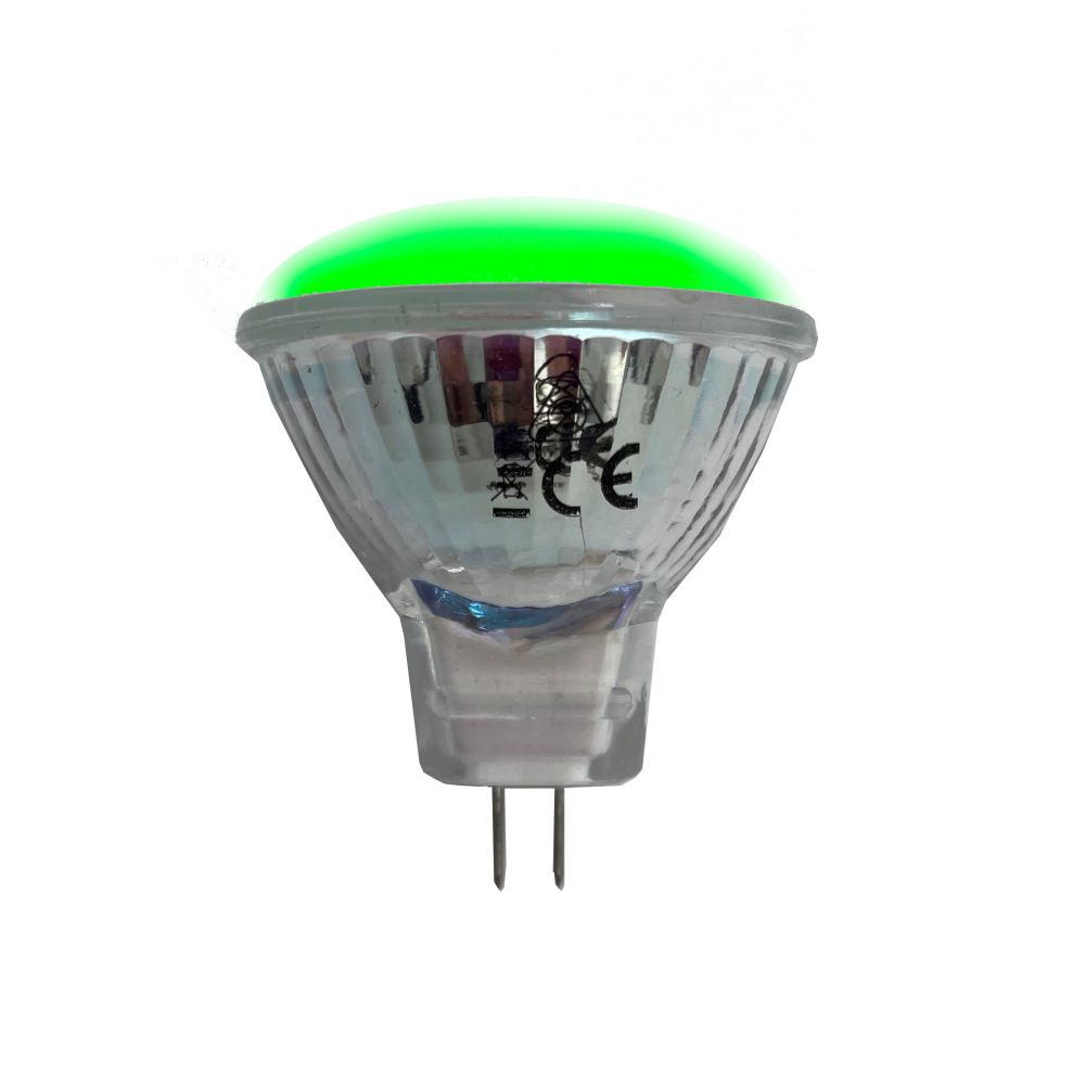 1w Green MR11 LED cluster spot light bulb (coloured, 12v pins) - £3.01 1w Green MR11 LED cluster spot light bulb (coloured, 12v pins) - £3.01
