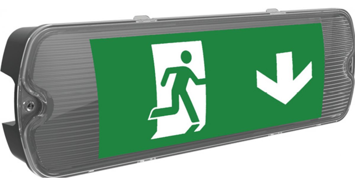 MUL0105-BLK: Mulu LED Emergency Exit Bulkhead, IP65, black