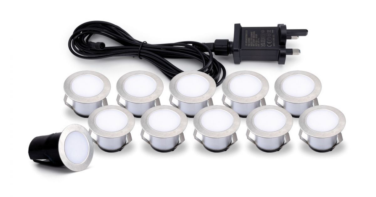 ILGDC078: Outdoor Decking Light Kit, Blue, 10 lights