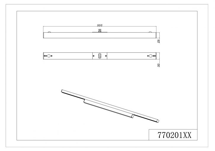 77020131: Panel LED Track Light, Matt White, 6w, 3000K, Warm