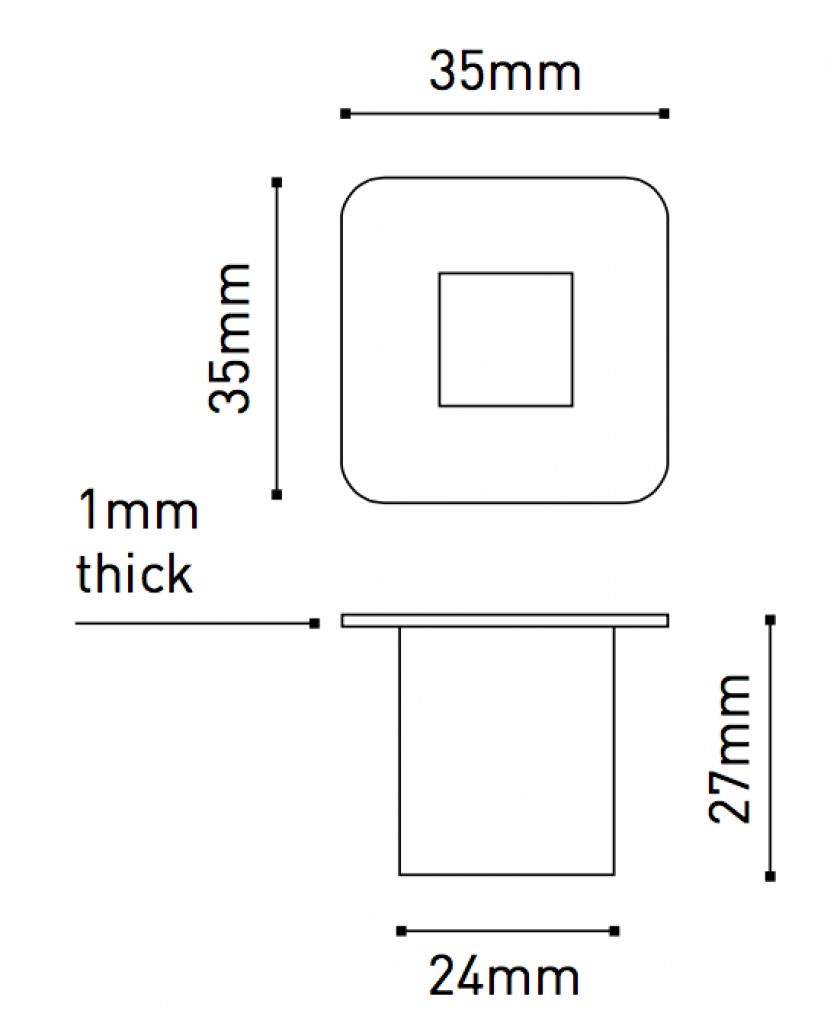 SQWHLED4SS: Piazza Square LED Flush Plinth 4 Light Kit