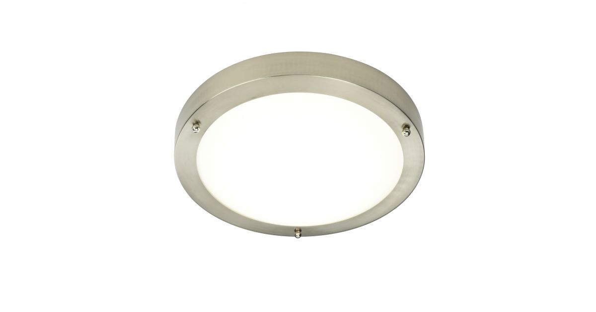 54675: Portico Semi Flush Light Satin Nickel LED 30cm
