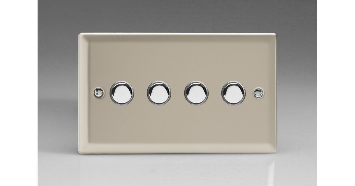 XNM4: Quad Momentary Switch, 6A, 4-gang, classic satin