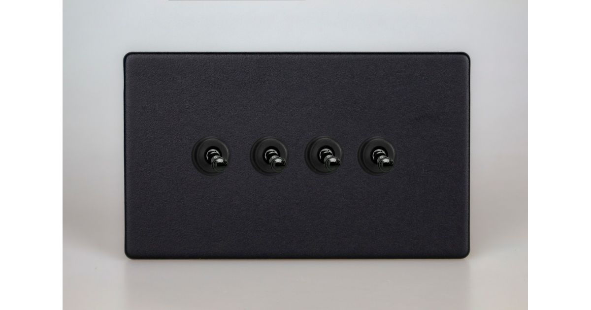 XDYT9S.MB: Quad Toggle Switch, 10A, 4-Gang, 2-Way, Urban