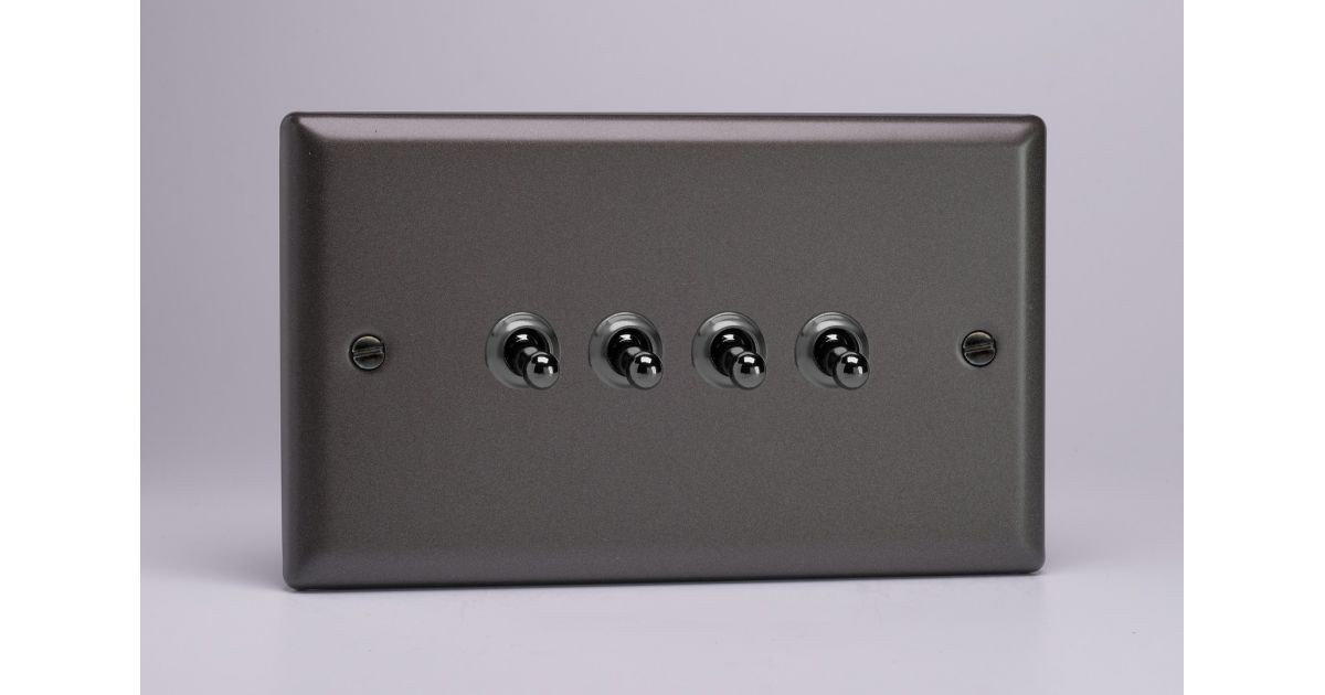 XPT9: Quad Toggle Switch, 10A, 4-gang, 2-way, classic