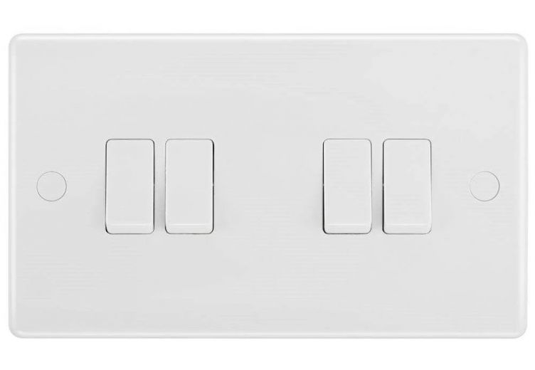 844-01: Quadruple Light Switch, Nexus, 20A, 4-Gang, 2-Way