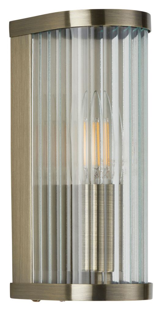 118596: Ridgeton Wall Light, Antique Brass : Endon