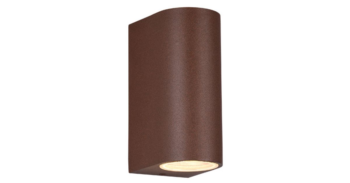 204260224: Roya Double Spot Light, IP44, Rusty Effect, Round