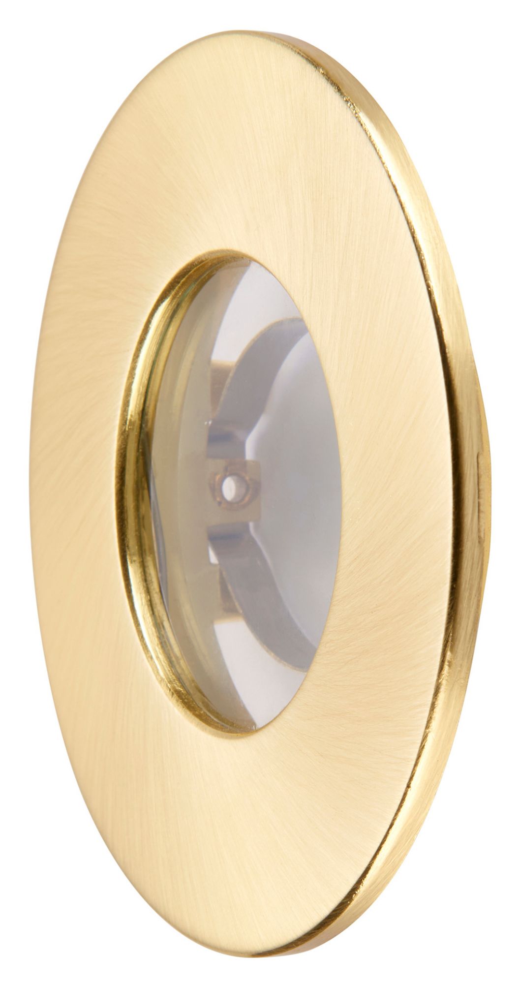 113287: ShieldONE 65 Fixed Bezel, Satin Brass Plate, 85mm