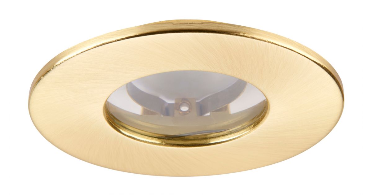 113287: ShieldONE 65 Fixed Bezel, Satin Brass Plate, 85mm