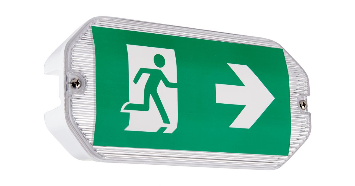 91358: Sight Eco LED Emergency Exit Bulkhead, IP65, 3w