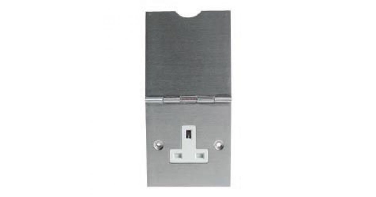 8964S: Single Floor Socket, Stainless Steel - £9.94
